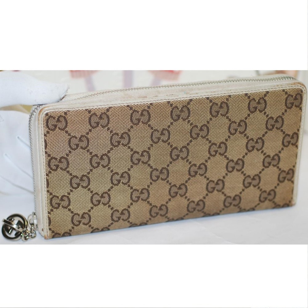 Gucci Gg Pattern Wallet Canvas Brown - Gem